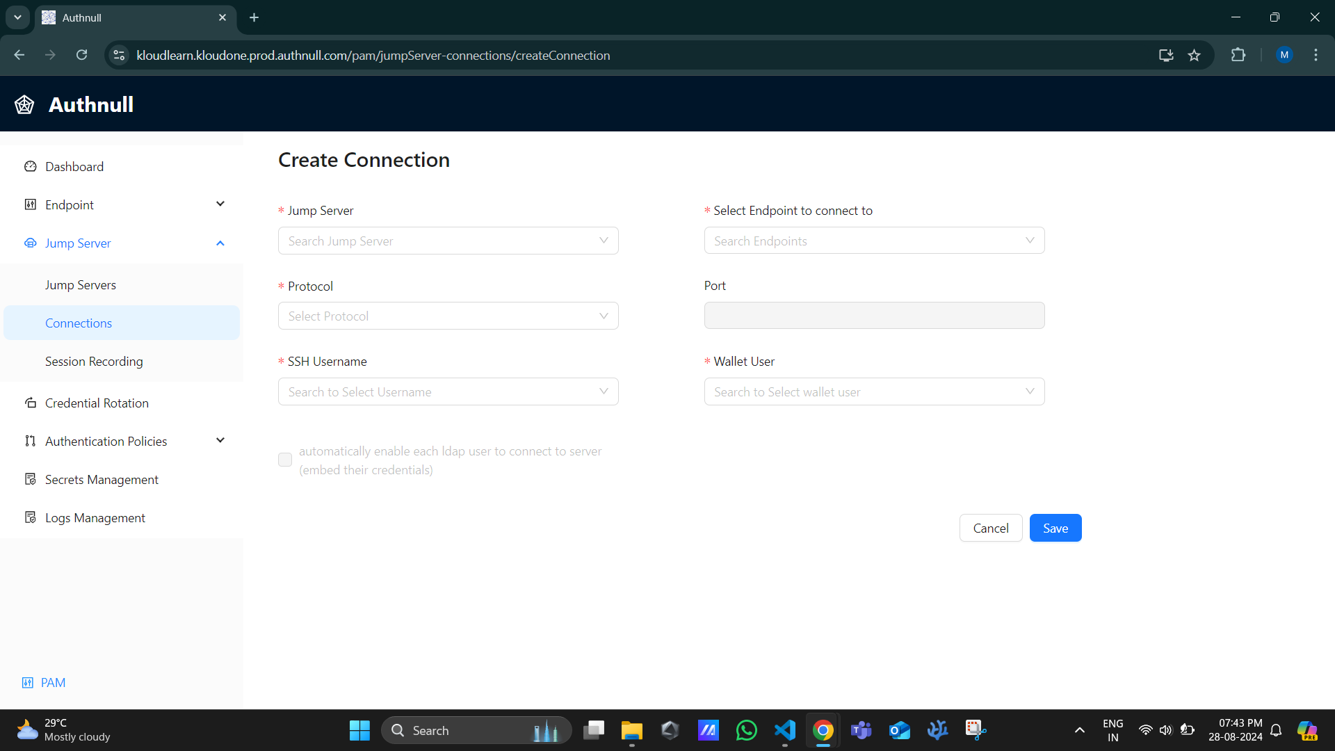 How to Create Jump Servers and Connections? | AuthNull Help