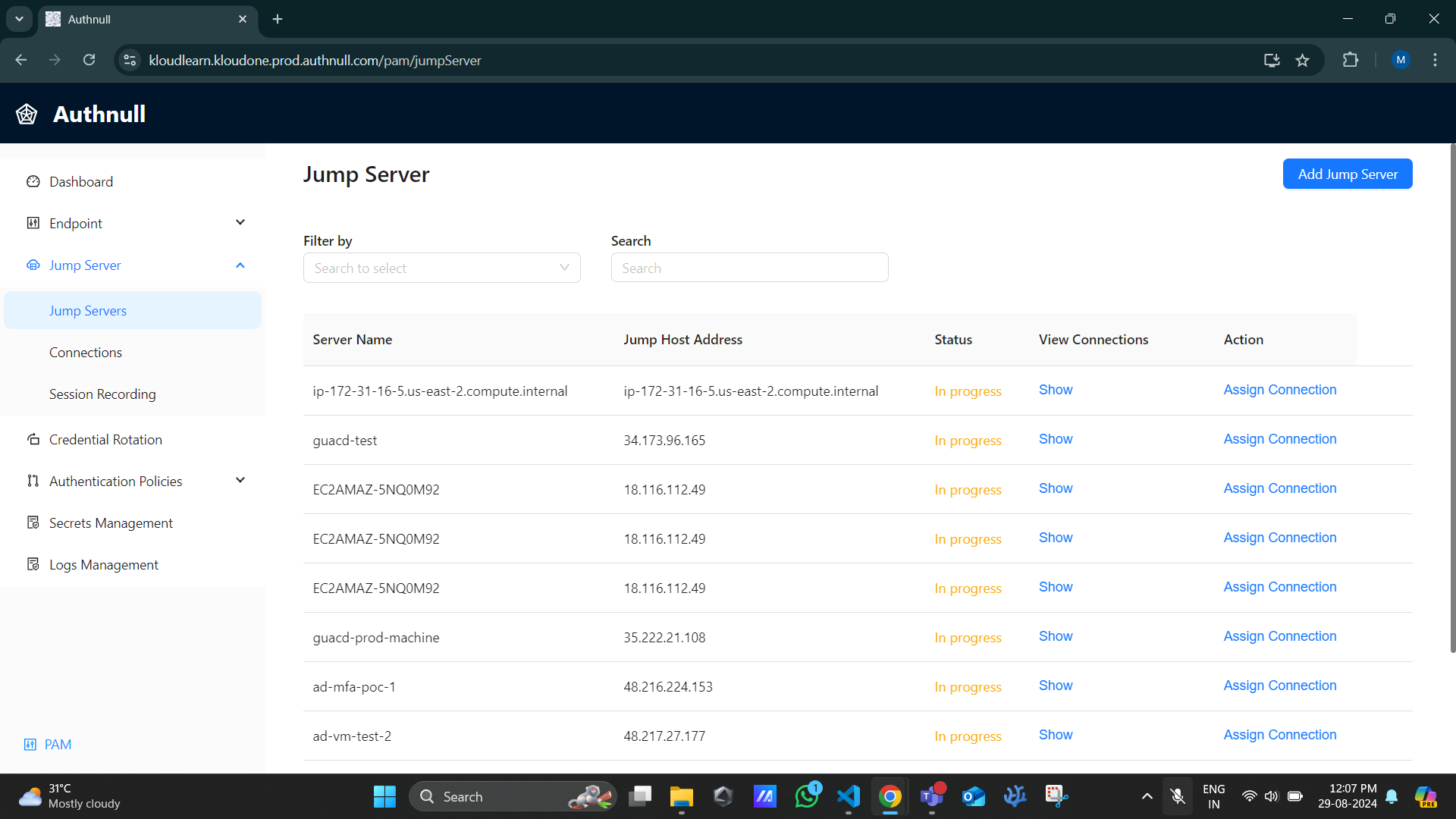 How to Connect to an Endpoint via a Jump Server? | AuthNull Help
